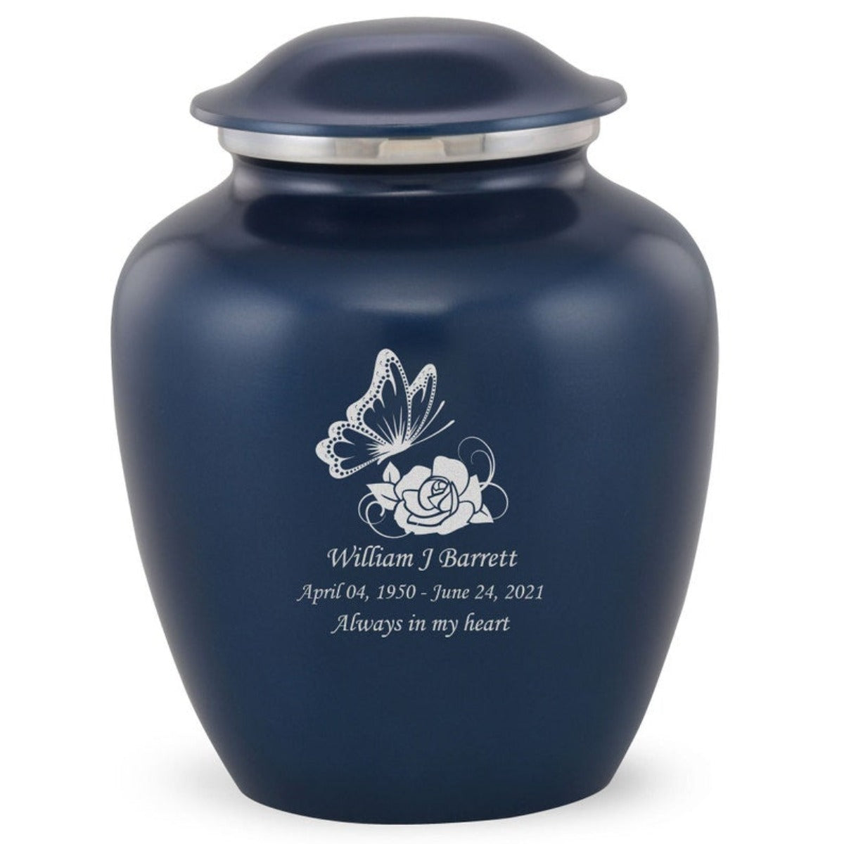 Grace Butterfly Custom Engraved Adult Cremation Urn for Ashes in Blue ...